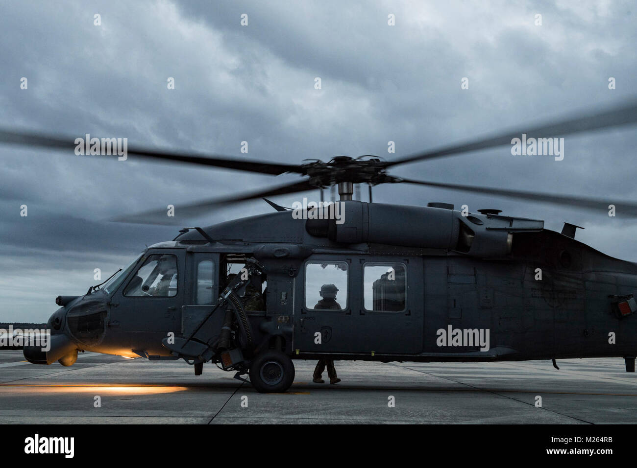 An Airman from the 41st Rescue Squadron performs preflight checks, Jan ...