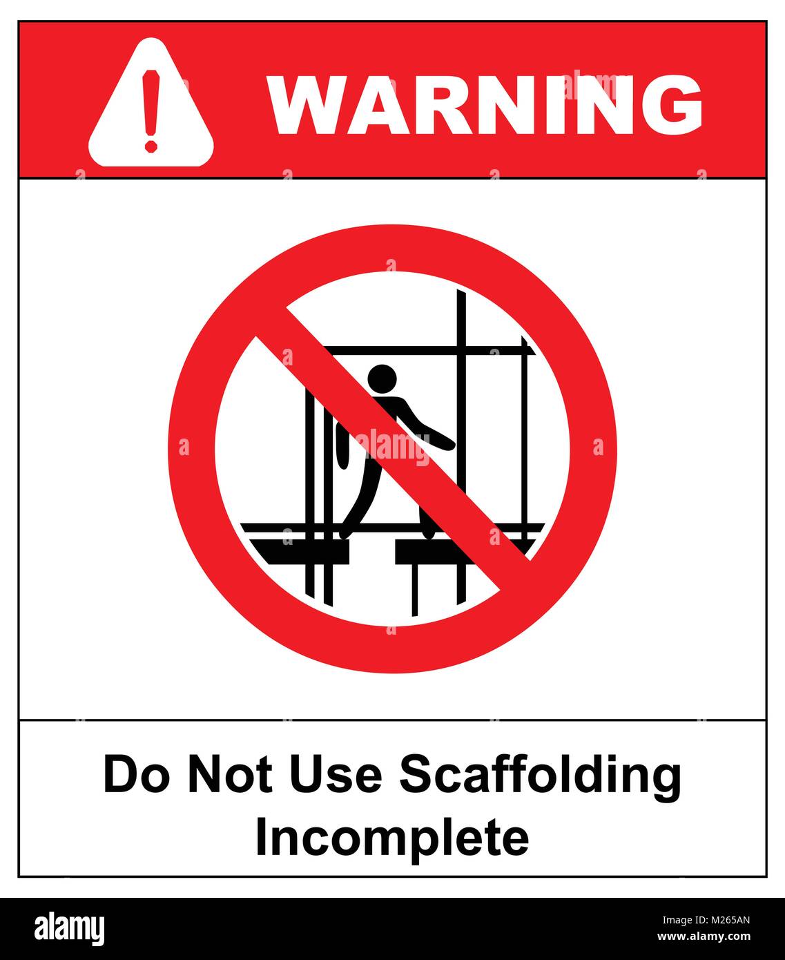 Do not use this incomplete scaffold. Warning banner. Vector ...