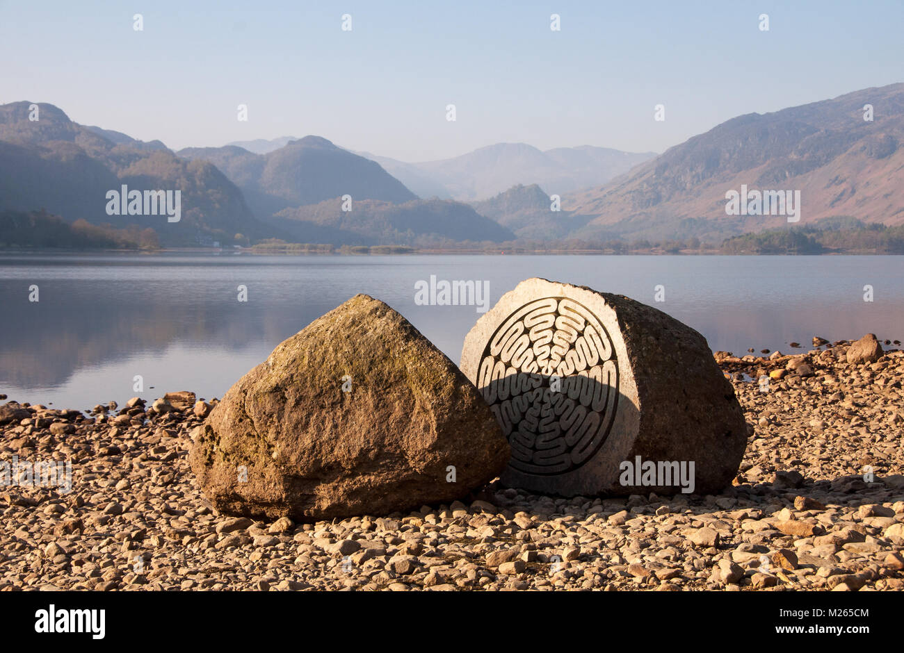 The National Trust's Centenary Stone sculpture stands on the shore of ...
