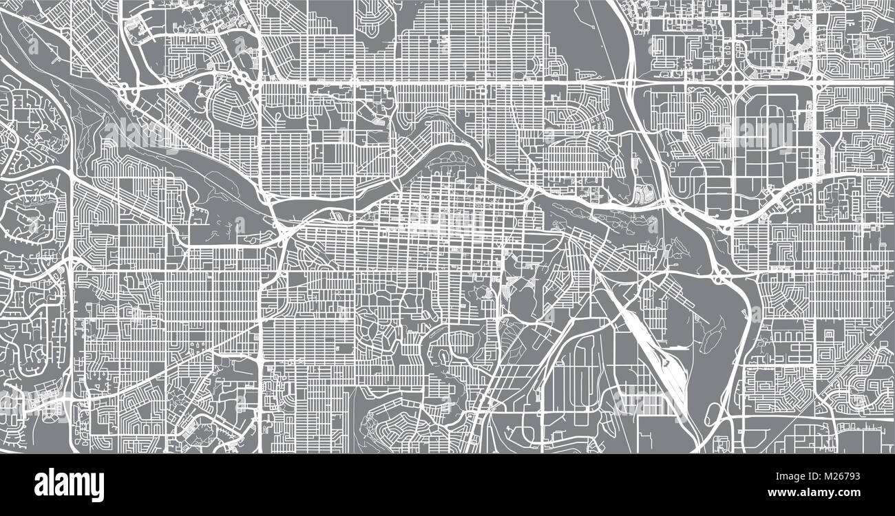 Urban vector city map of Calgary, Canada Stock Vector Image & Art - Alamy