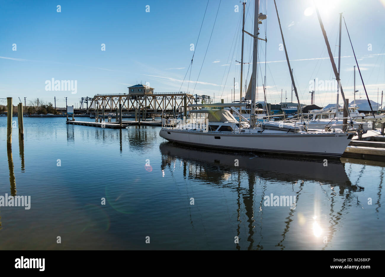 Mystic Seaport with docks Stock Photo - Alamy