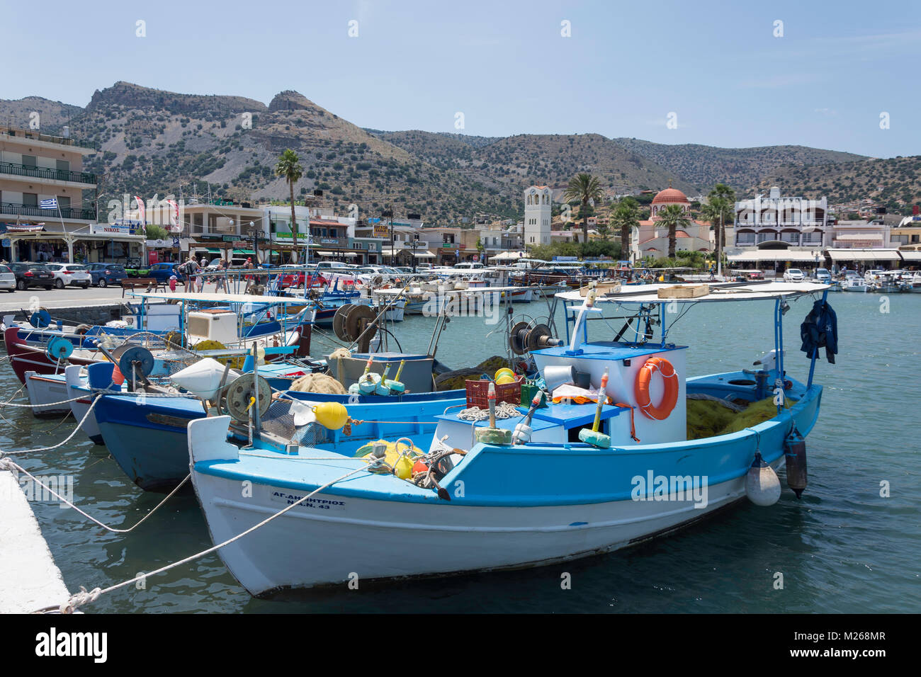 Fishing boats in harbour, Elounda, Lasithi Region, Crete (Kriti ...