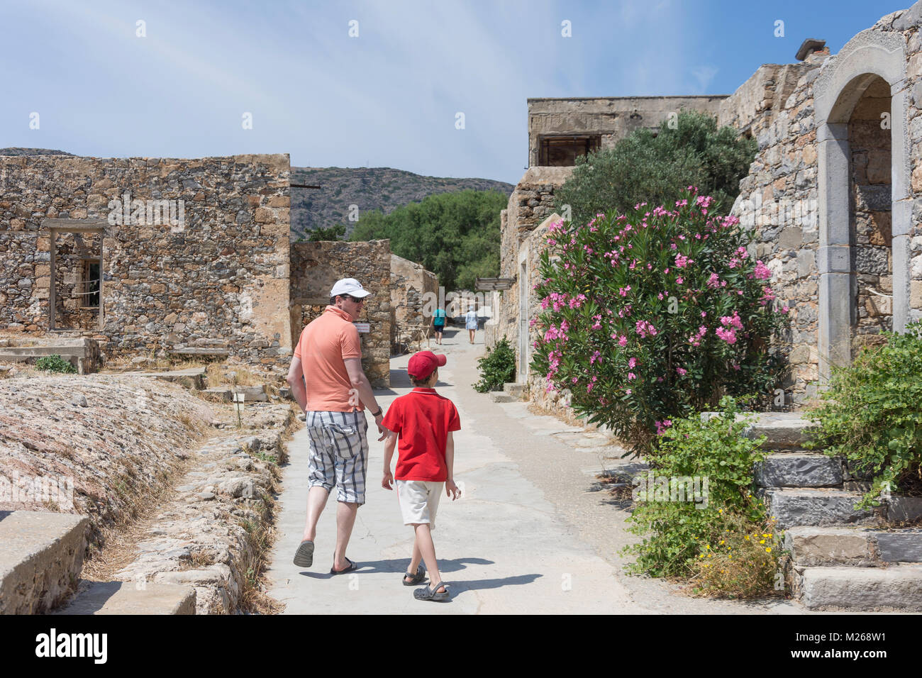 Former leper colony buildings on Spinalonga (Kalydon) Island, Elounda ...
