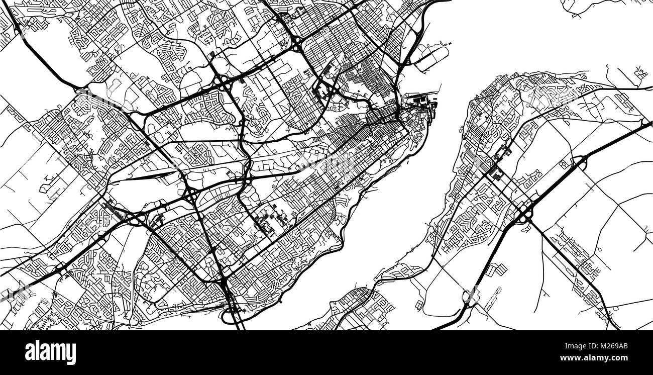 Urban vector city map of Quebec, Canada Stock Vector Image & Art - Alamy