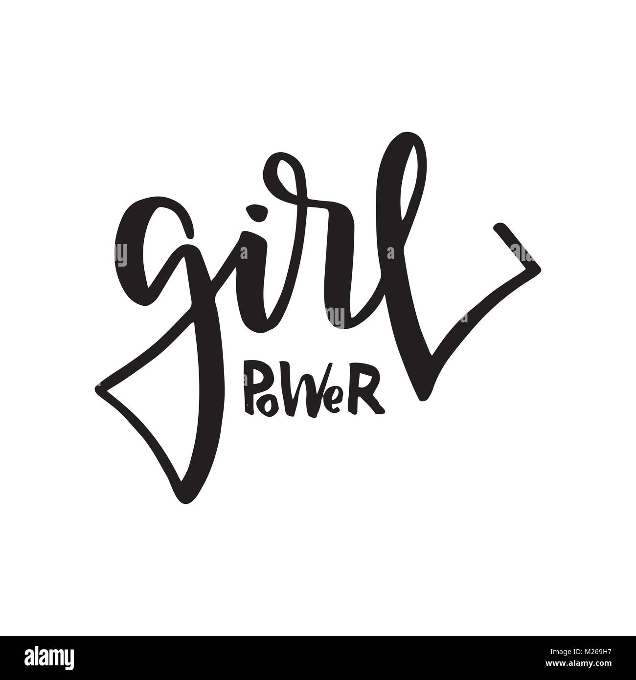 Girl power text, feminism slogan. Black inscription for t-shirts ...