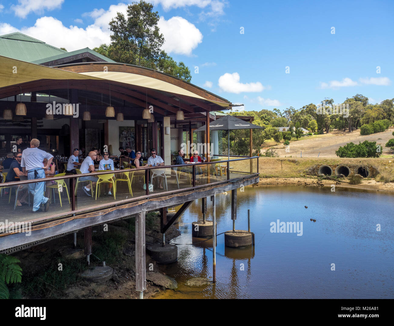 People dining at Little Fish restaurant in Yallingup, WA, Australia ...