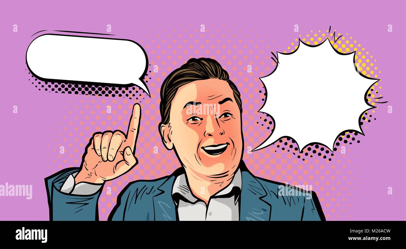 Happy older man or pensioner. Vector illustration in pop art retro ...