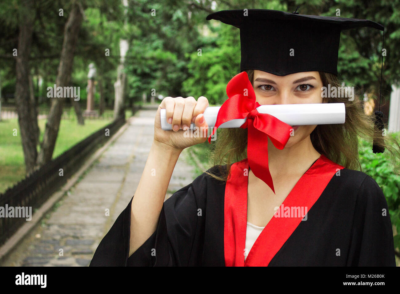 Woman portrait on her graduation day. University. Education, graduation ...