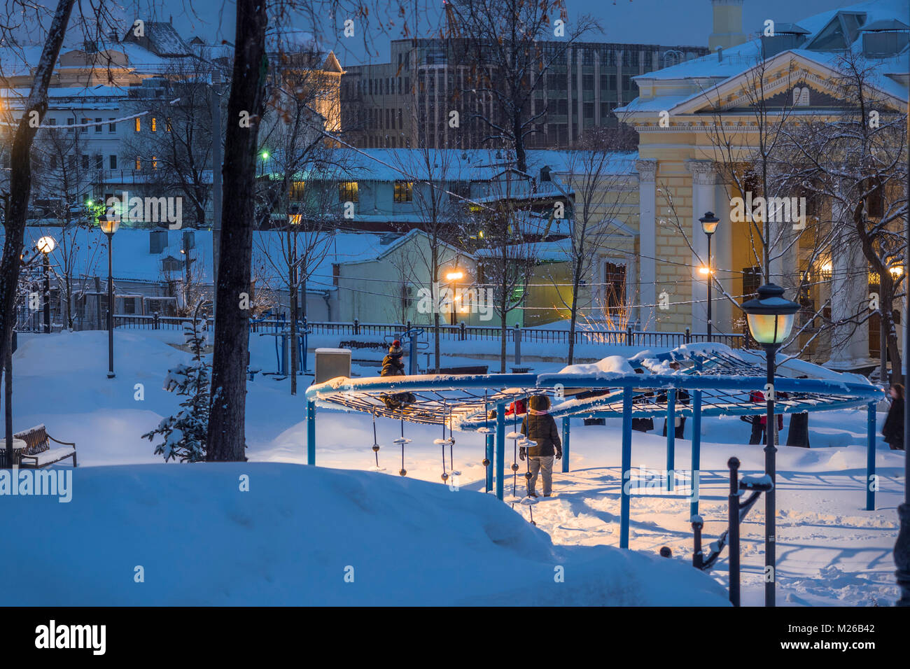 February 4, 2018. - Russia, Moscow. - The heaviest snowfall of the ...