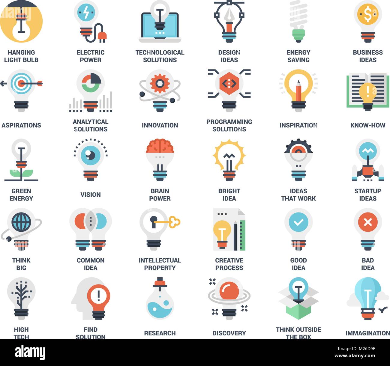 Light bulbs icons Stock Vector Image & Art - Alamy