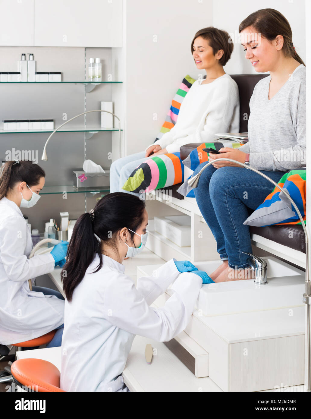 Portrait young woman pedicure hi-res stock photography and images - Alamy