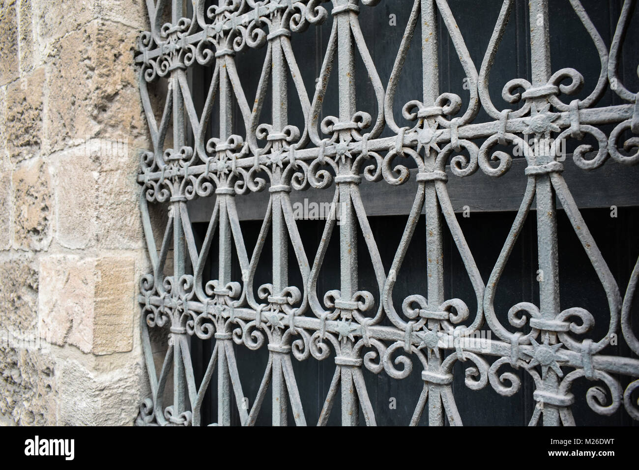 Metallic Window Fence Stock Photo - Alamy