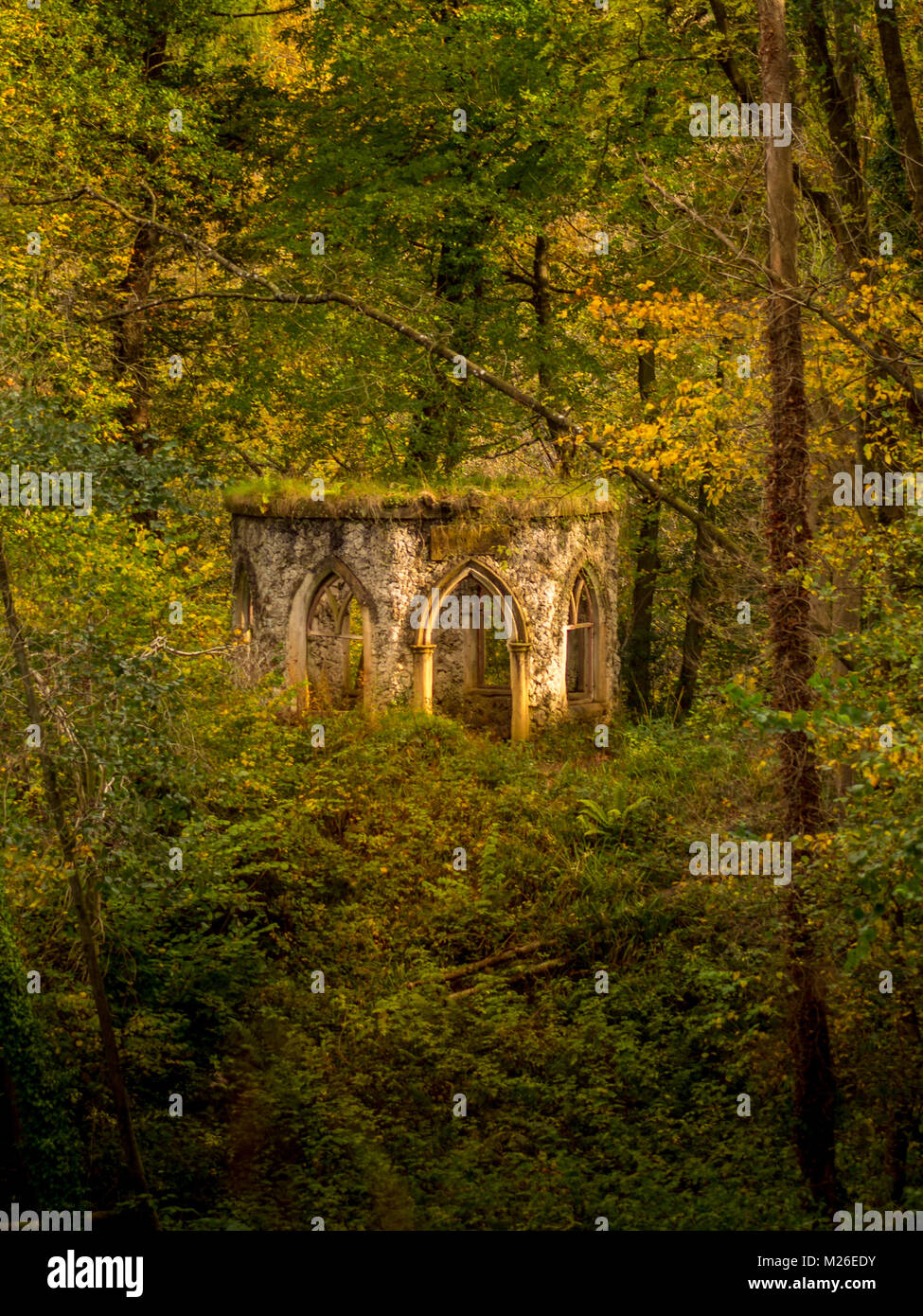 Folly in Hackfall woods Stock Photo - Alamy