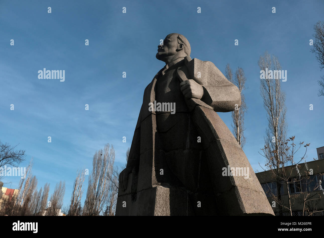Soviet-era sculpted figure of Vladimir Lenin in front of the Museum of ...