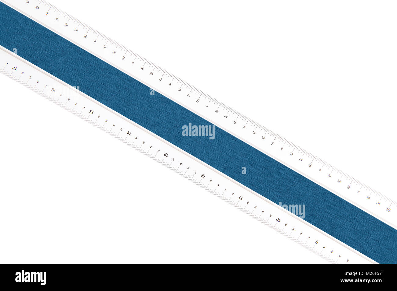 Construction ruler diagonal on white background Stock Photo - Alamy