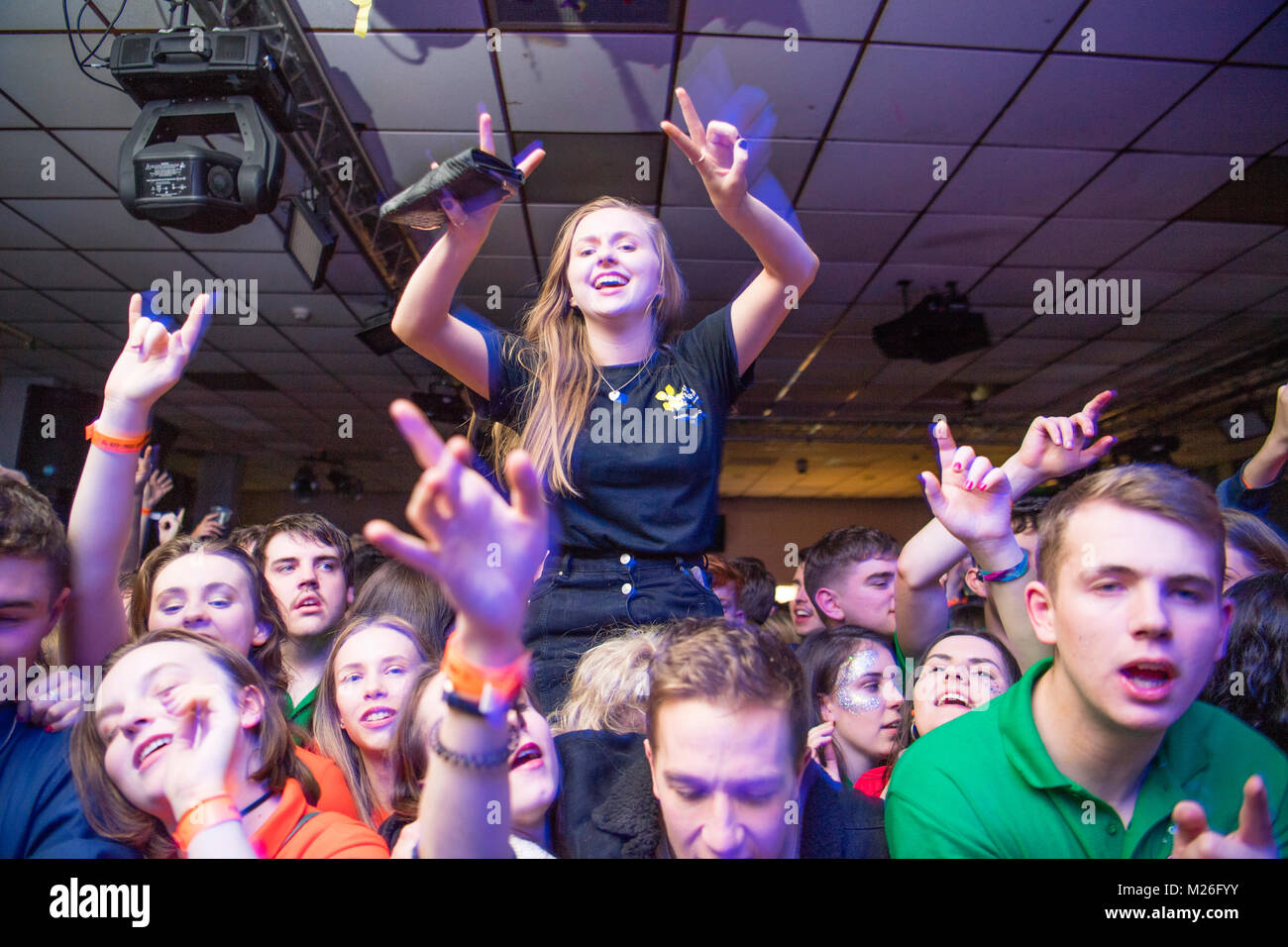 Education in the UK: Welsh University college female students partying ...