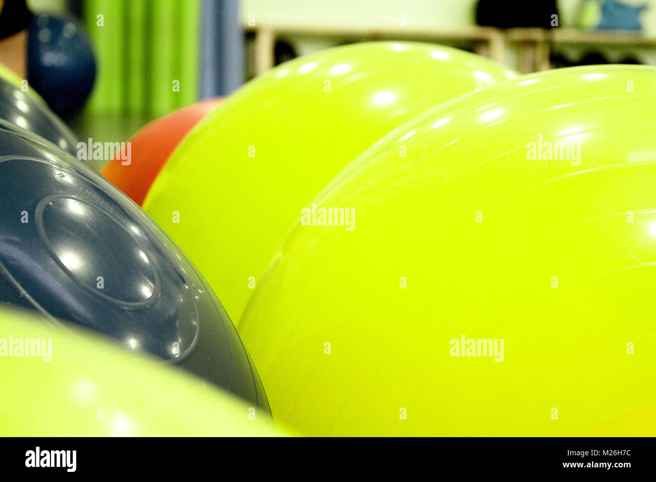 Colored balls for gymnastics and pilates classes Stock Photo - Alamy