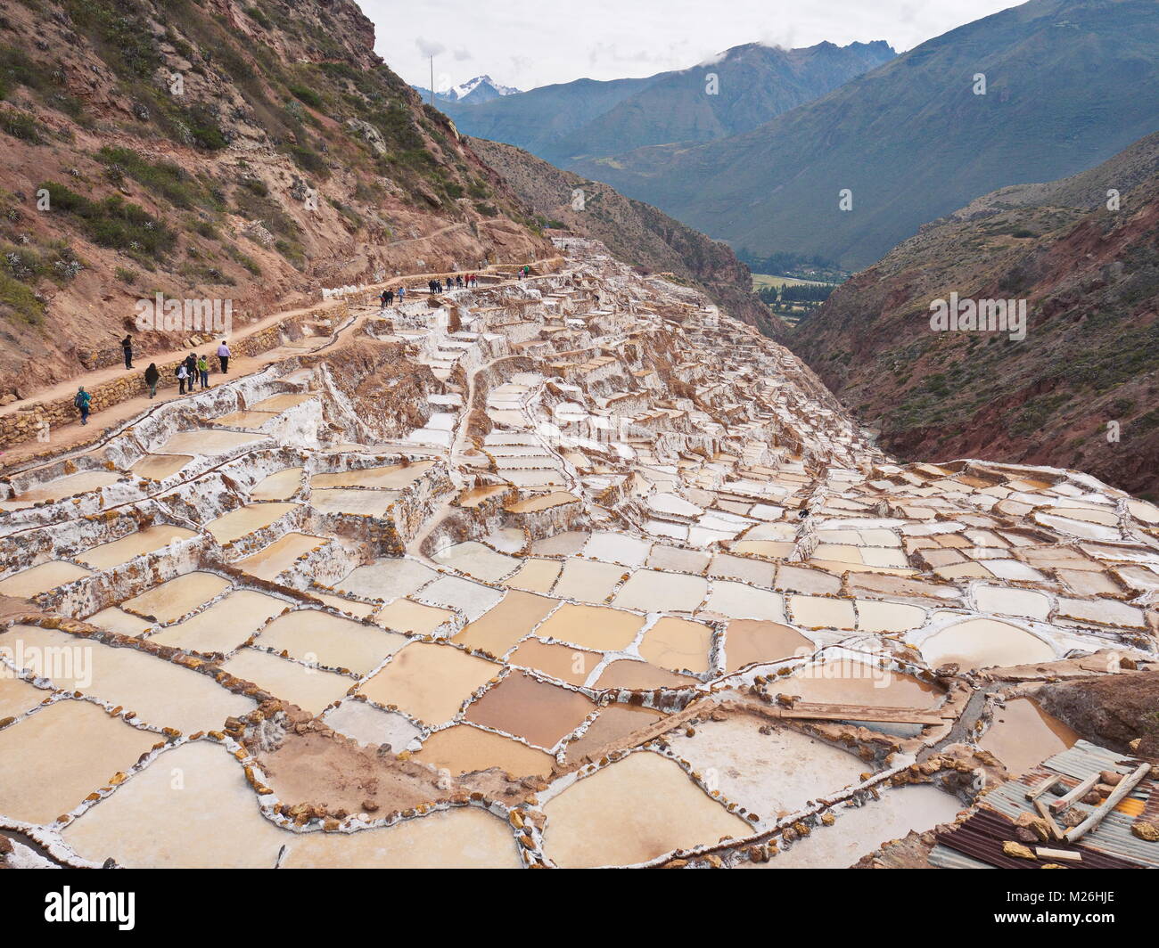 Maras salt ponds. Sacred Valley Peru Stock Photo - Alamy