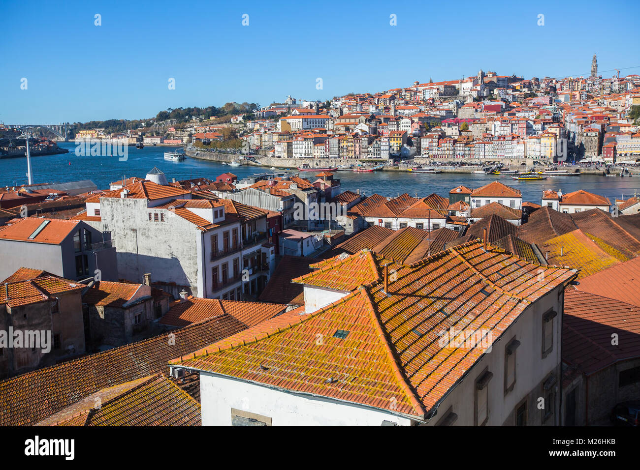 View of Douro river in old downtown of Porto, Portugal Stock Photo - Alamy