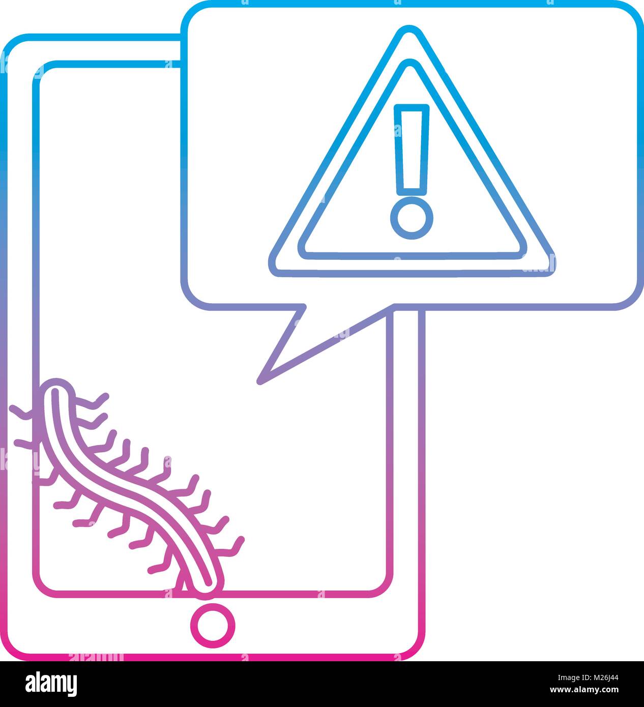 smartphone device message warning worm alert attack Stock Vector Image ...