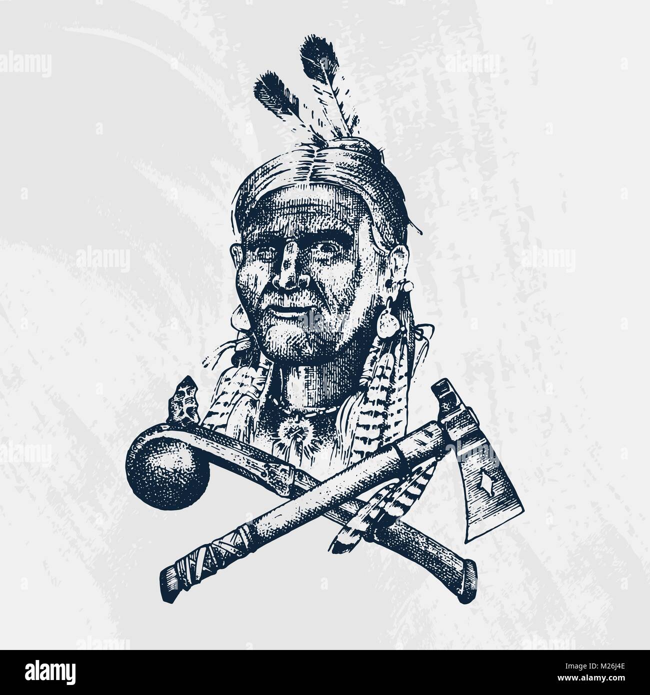 National American and native Indian traditions. Knife and Ax, tools and ...