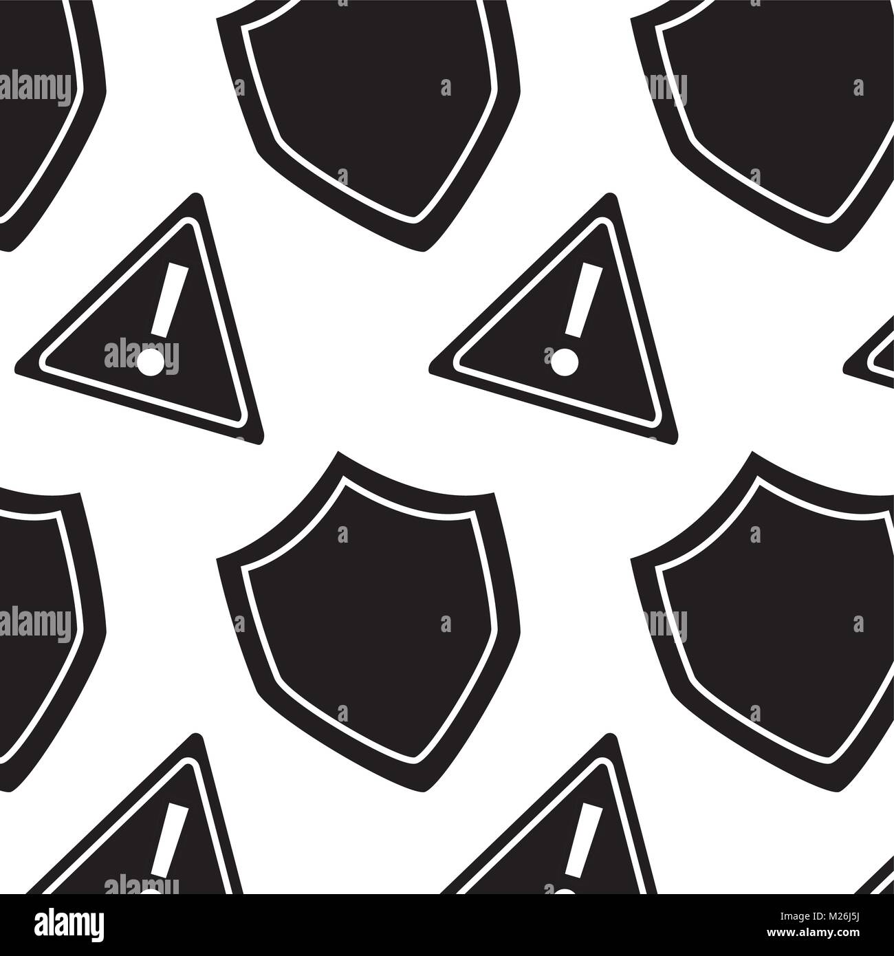 seamless pattern shield protection warning alert digital Stock Vector ...