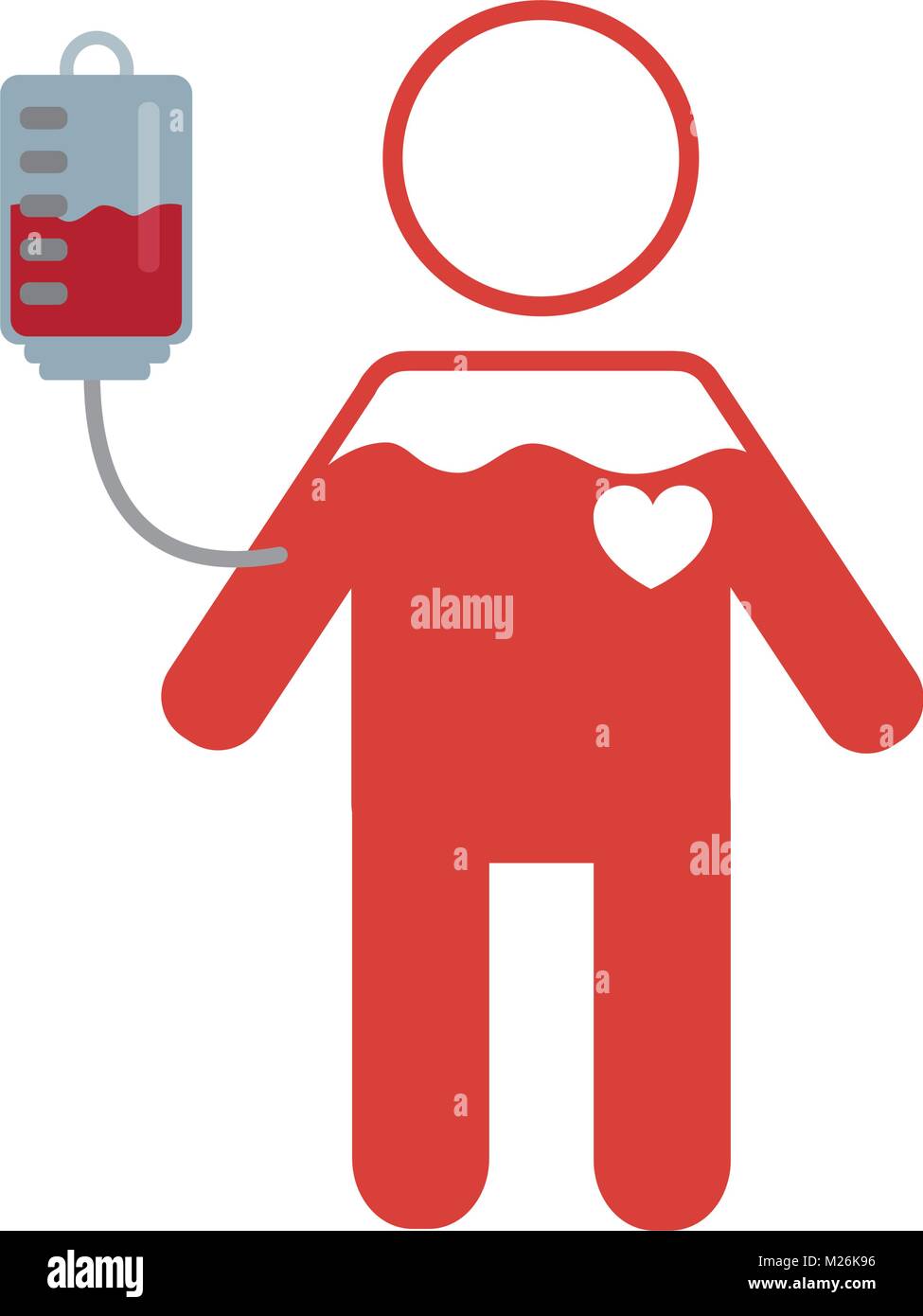 man pictogram full blood bag and heart Stock Vector Image & Art - Alamy