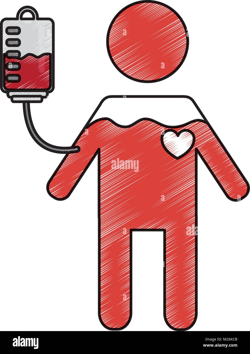 man pictogram full blood bag and heart Stock Vector Image & Art - Alamy