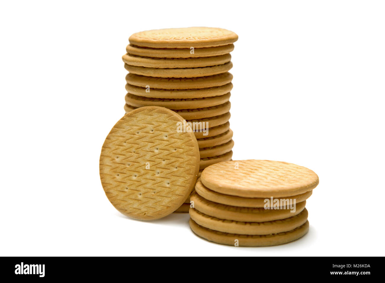 stack of yellow shortbread cookies isolated on a white background Stock ...