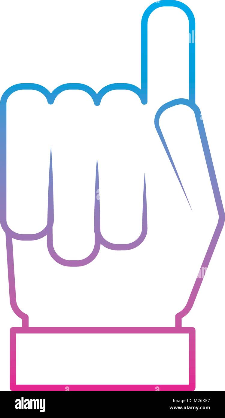 hand gesture with a raised index finger Stock Vector Image & Art - Alamy