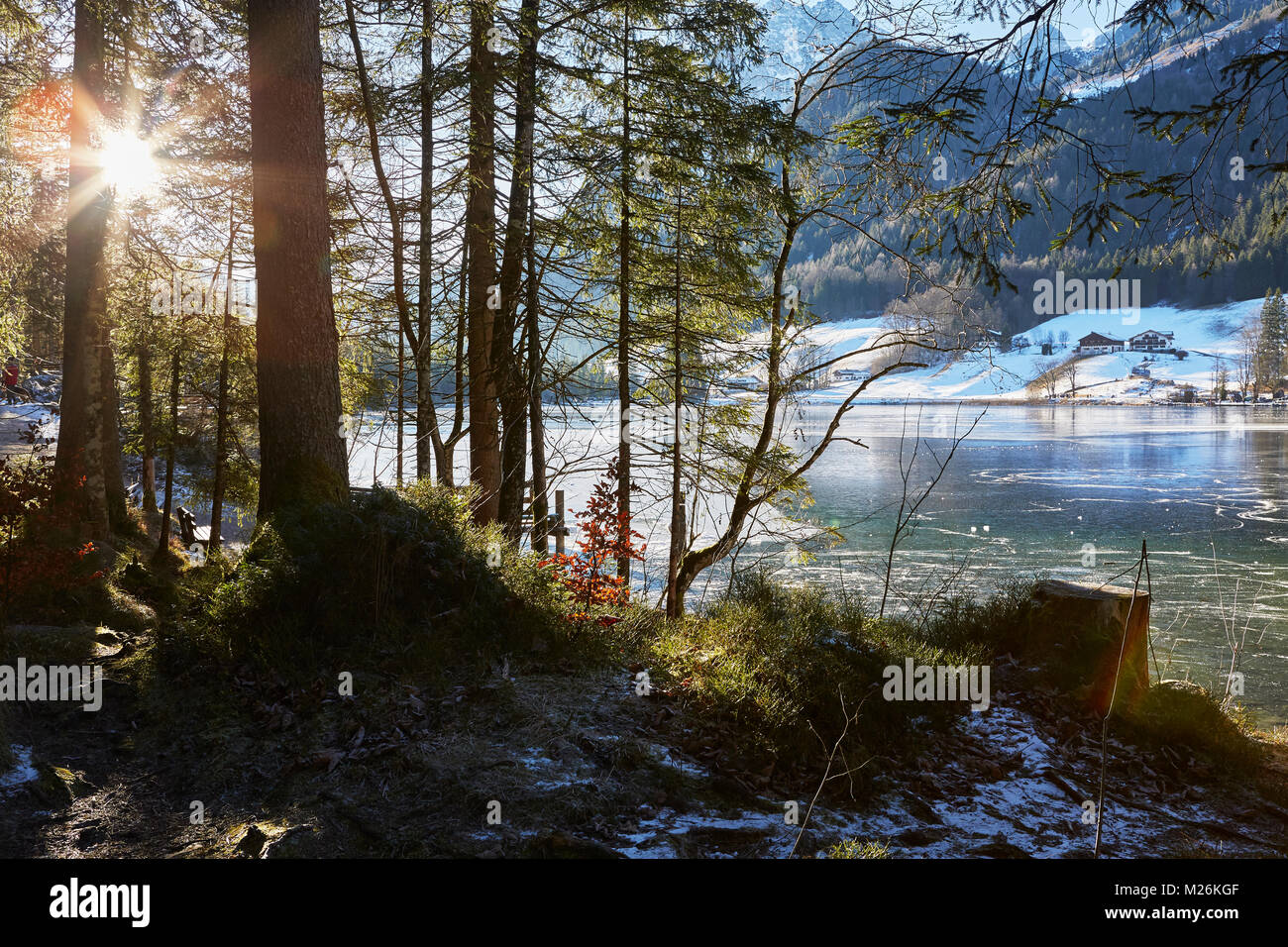 Hintersee bei Ramsau im Winter Stock Photo - Alamy