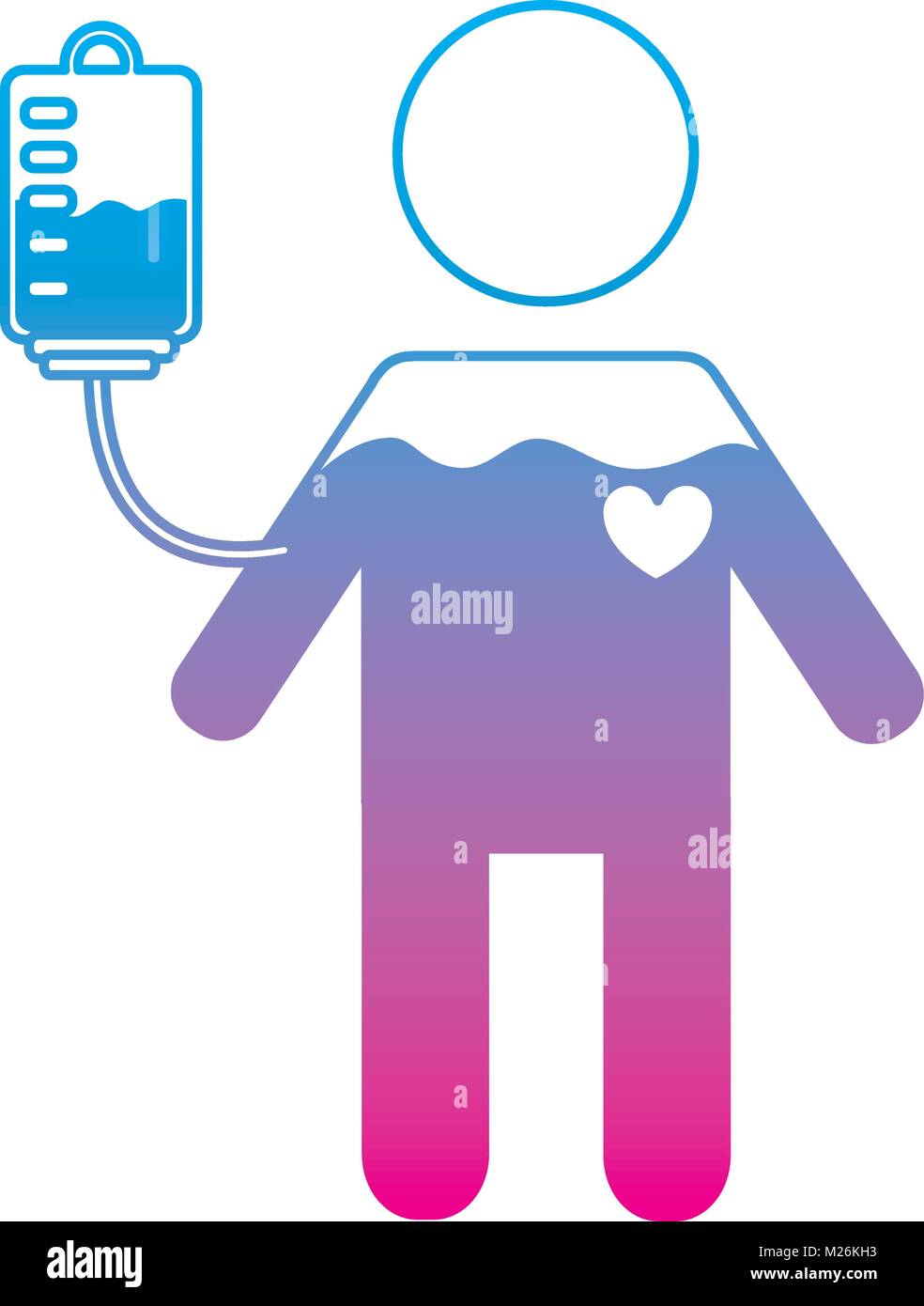 man pictogram full blood bag and heart Stock Vector Image & Art - Alamy