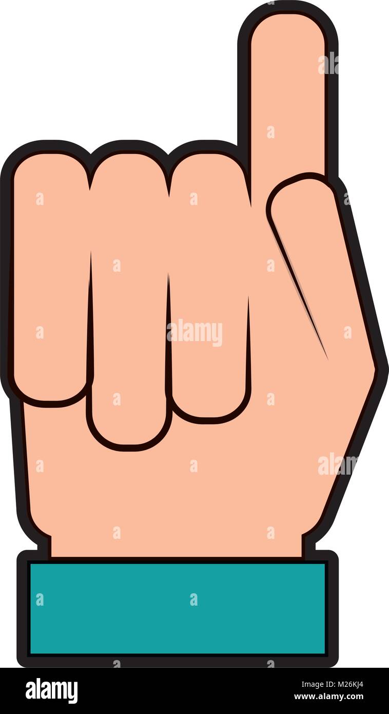 Raised index finger pointing up Stock Vector Images - Alamy