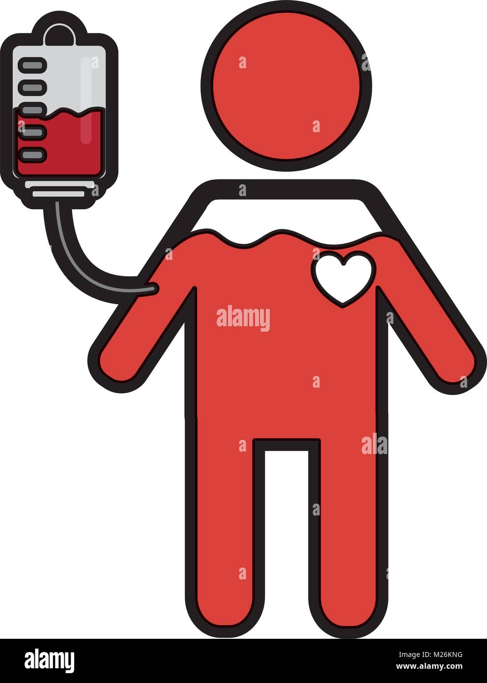 man pictogram full blood bag and heart Stock Vector Image & Art - Alamy