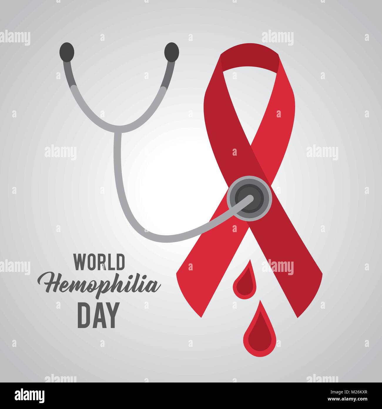 world hemophilia day ribbon emblem stethoscope blood Stock Vector Image ...