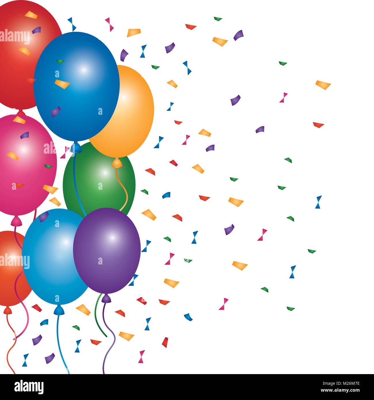 decoration party celerbation confetti and balloons Stock Vector Image ...