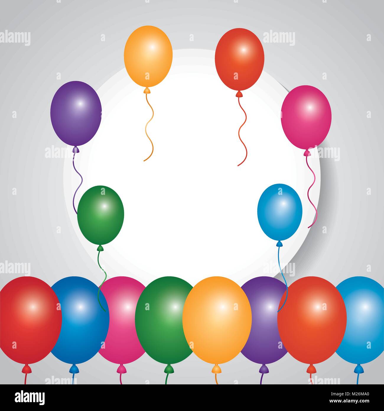 round banner blank and colored glow balloons Stock Vector Image & Art ...