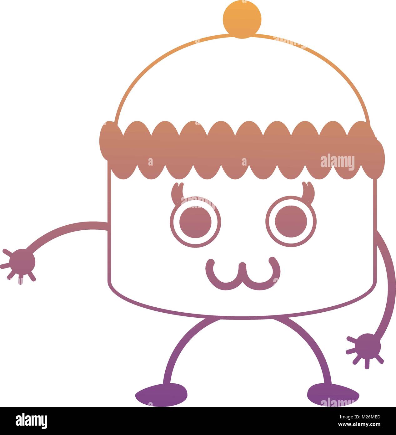Muffin kawaii face cartoon happy Cut Out Stock Images & Pictures - Alamy