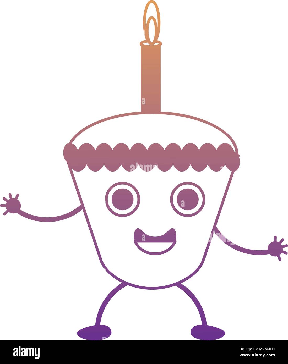 kawaii birthday cupcake icon Stock Vector Image & Art - Alamy