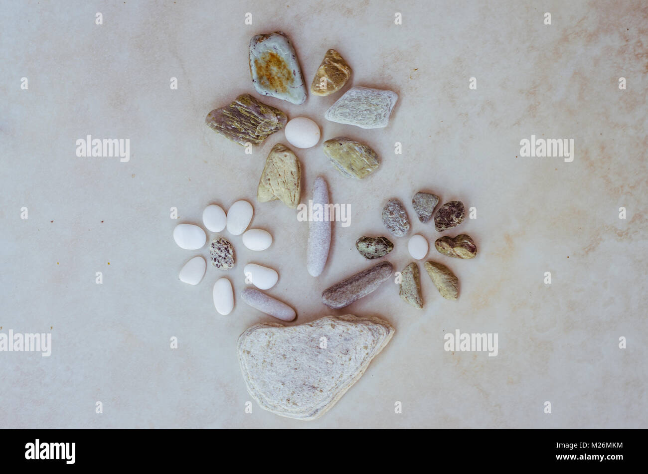 flower made from small pebbles Stock Photo - Alamy