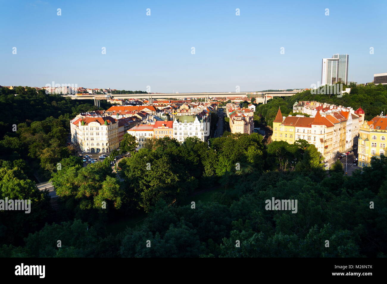PRAGUE, CZECH REPUBLIC - JULY 13: Corinthia Hotel logo on the building ...
