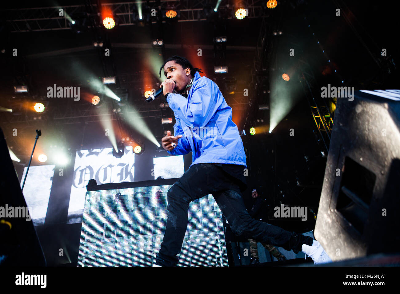 The American rapper A$AP Rocky (Rakim Mayers) performs a live concert ...