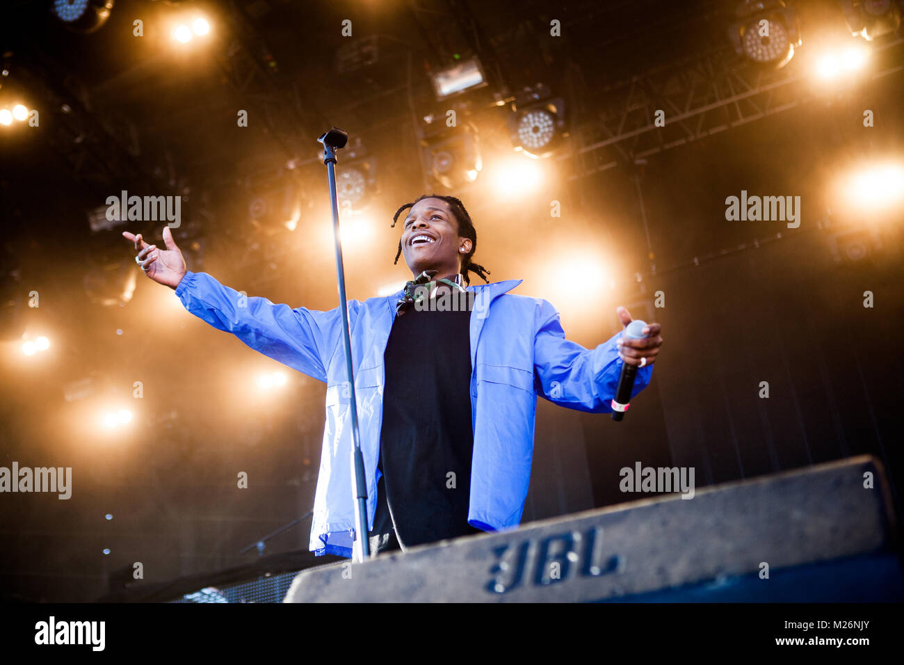The American rapper A$AP Rocky (Rakim Mayers) performs a live concert ...