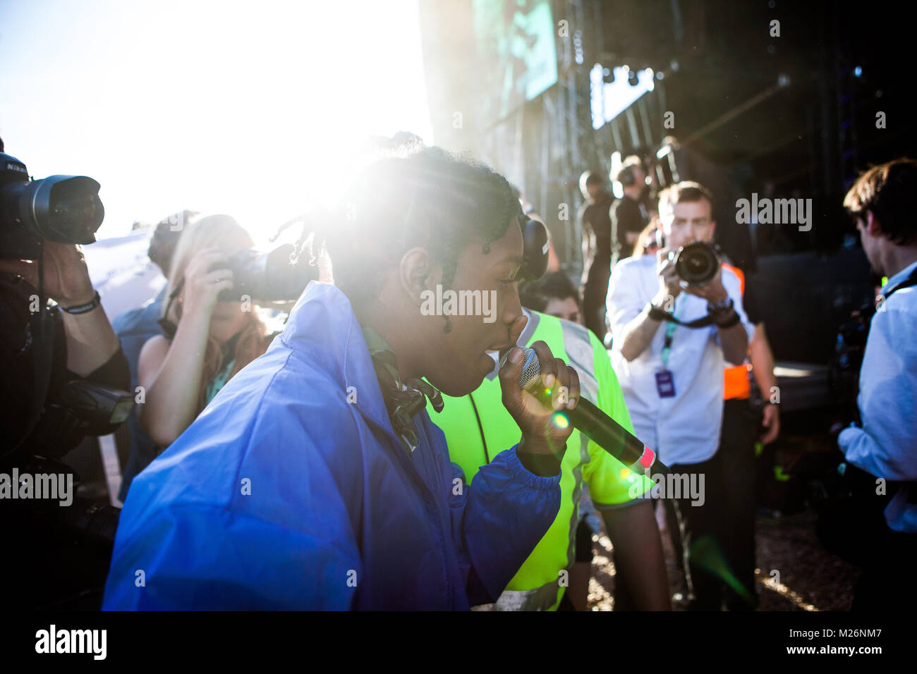 The American rapper A$AP Rocky (Rakim Mayers) performs a live concert ...