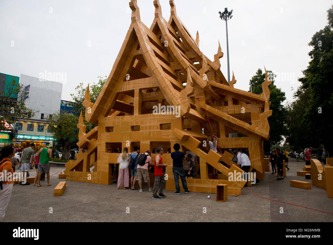 Thailand chiang mai cardboard box temple building olivier grosse hi-res ...