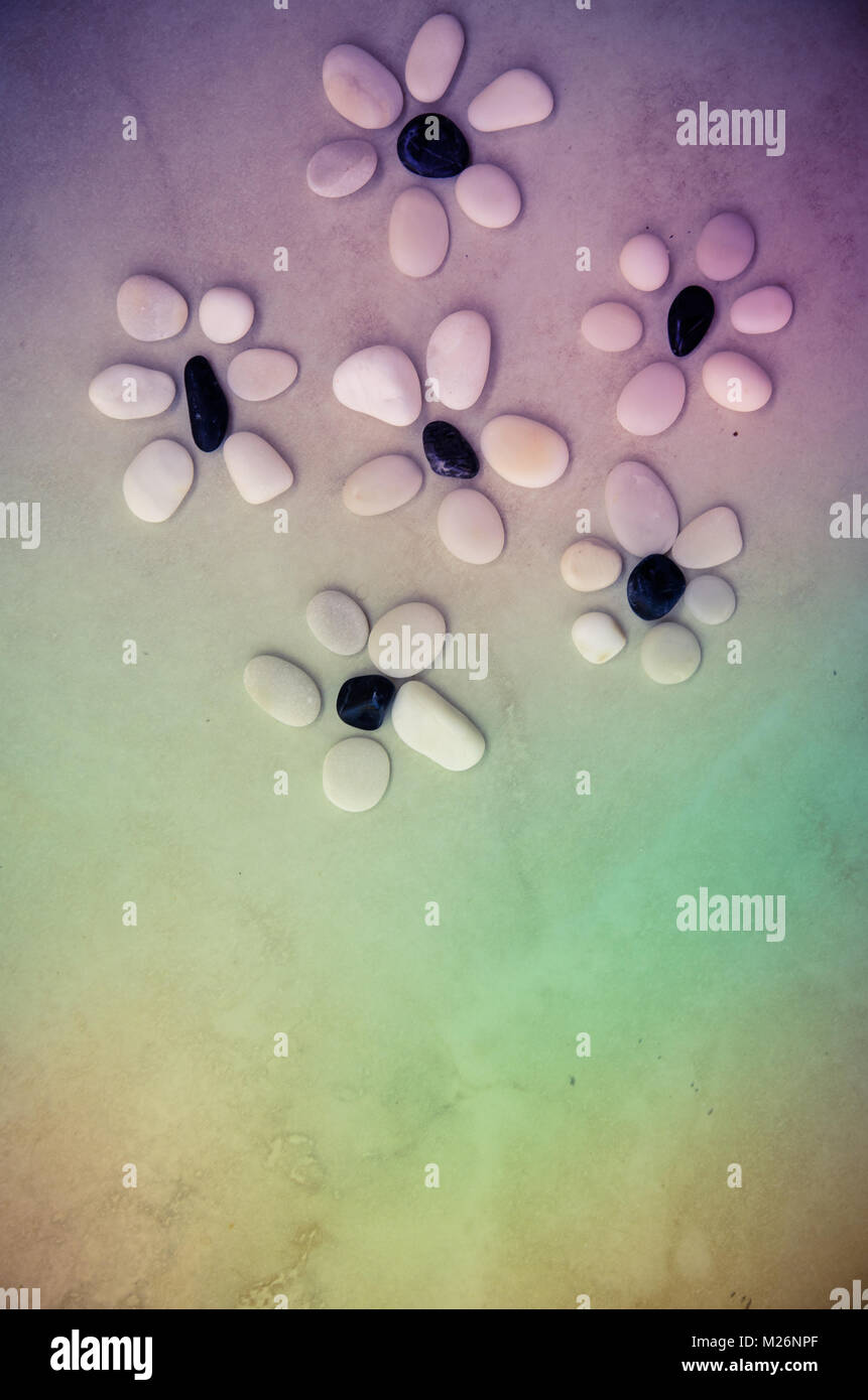 stony flowers made from small pebbles Stock Photo - Alamy