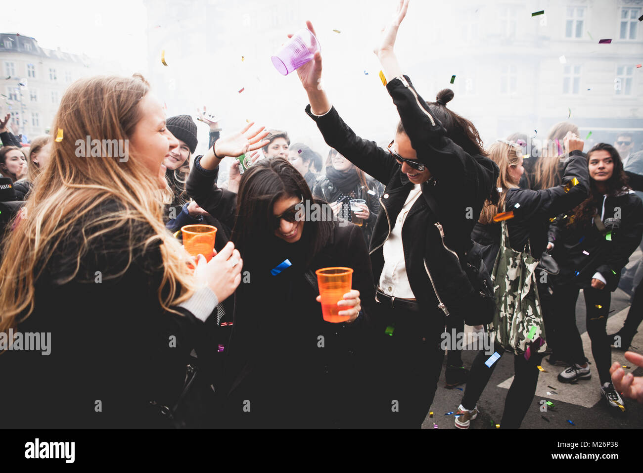 Party people are dancing, drinking and having fun at the annual block ...