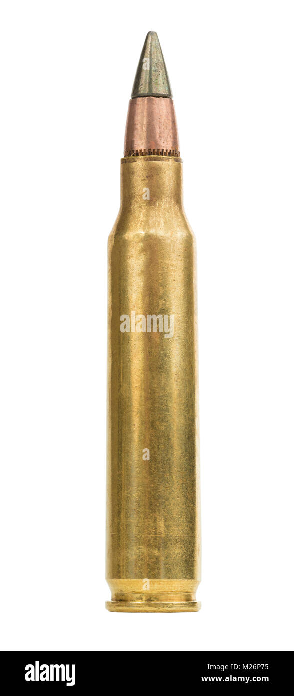 M855 EPR for 223 Rem guns isolated on a white background Stock Photo ...