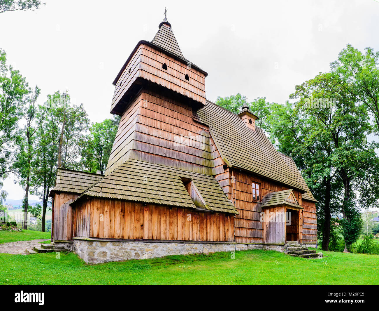 Old Gothic wooden church in Grywald village - The Auxiliary Church of ...