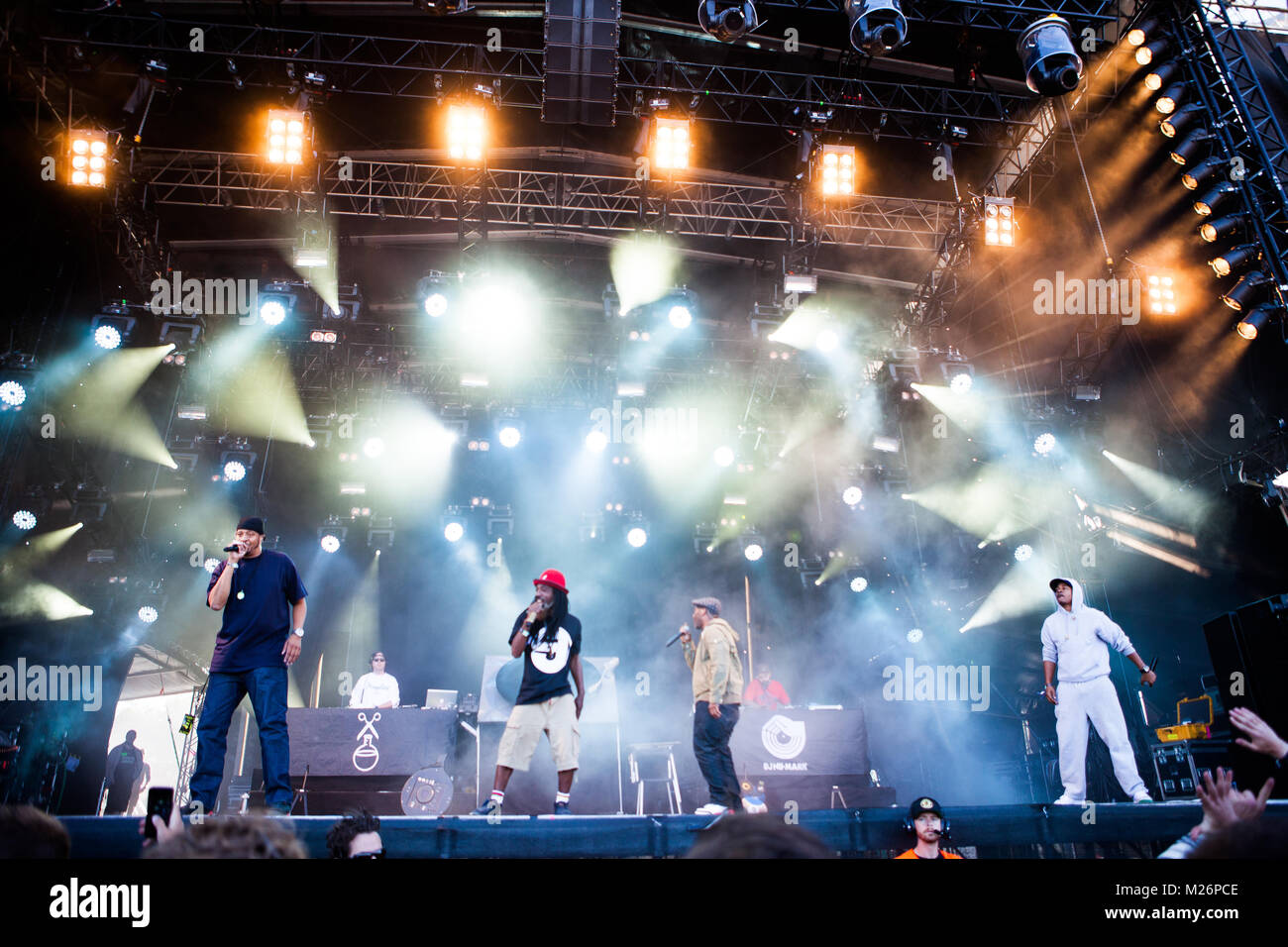 The American hip hop group Jurassic 5 performs a live concert at ...